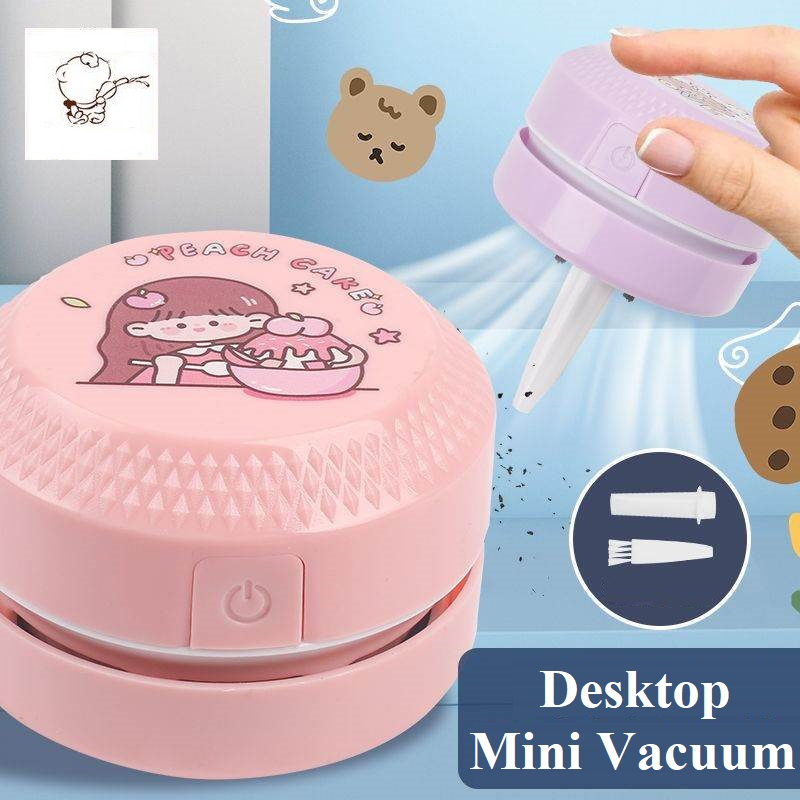 Kids Mini Desktop Mini Vacuum Battery and USB Type Cute Desktop ...