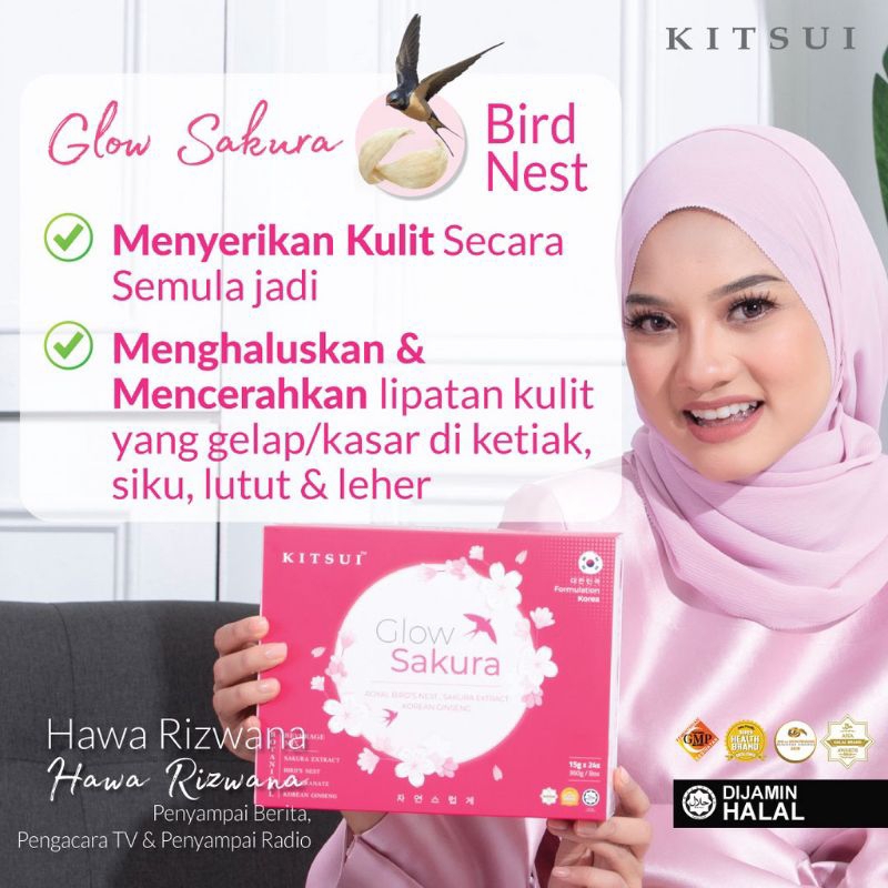 KITSUI Glow Sakura Bird's Nest & Sakura Extract for Whitening ...