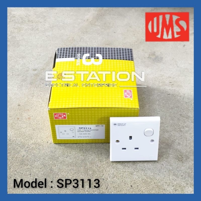 UMS 3-Series SP3113 13A Plug Switched Socket Outlet-SIRIM APPROVED ...