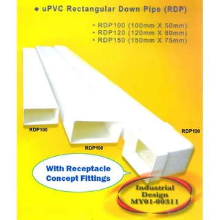 [SELL BY 5.8MTR LENGTH] UPVC RDP 100 / RDP 120 Rectangular Down Pipe ...