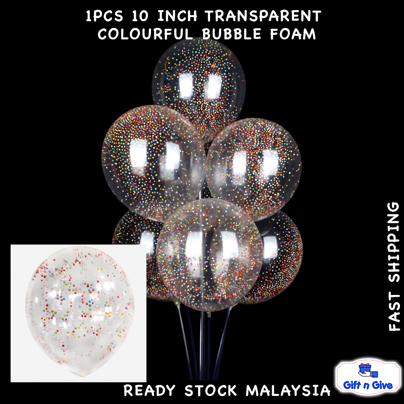1PCS 10 Inch Transparent Magic Colourful Bubble Foam Particles Ball ...