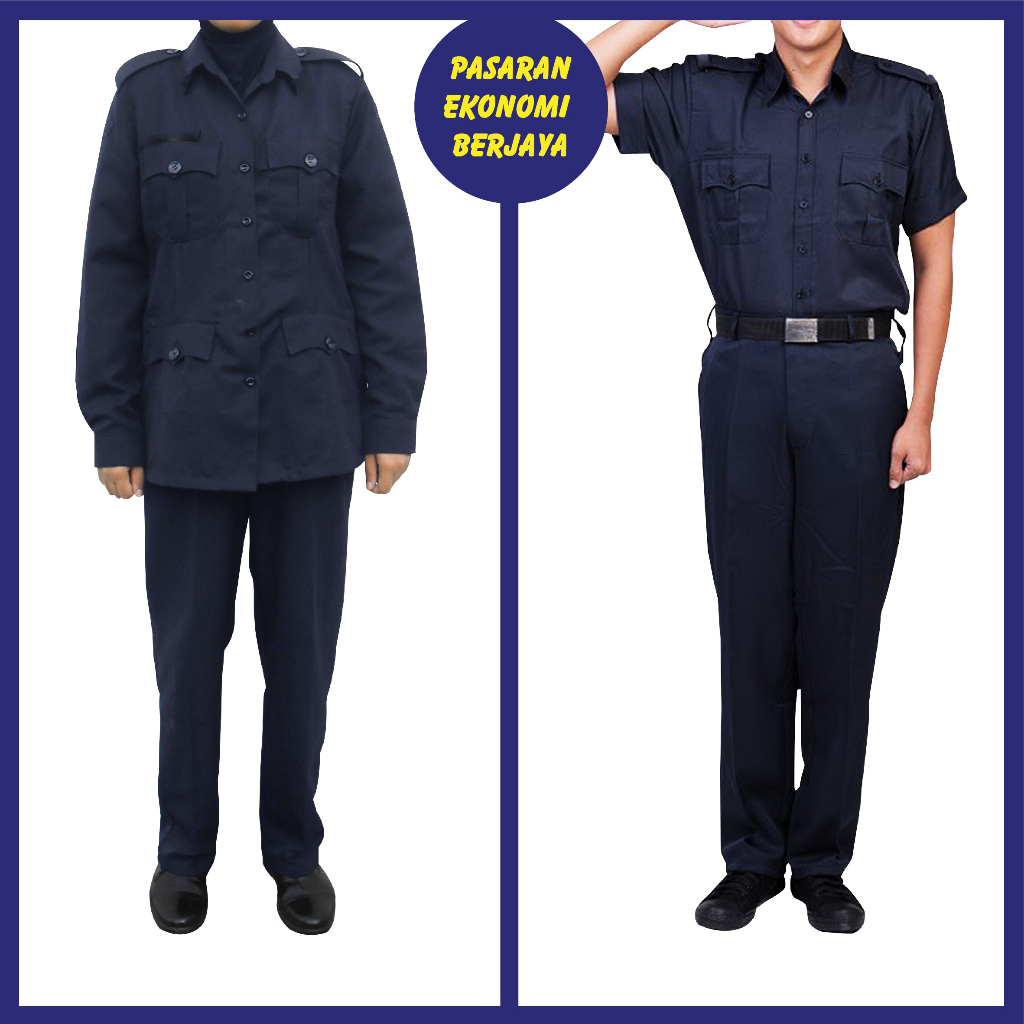 BAJU UNIFORM KADET POLIS BIRU SEKOLAH LENGAN PENDEK DAN LENGAN PANJANG ...