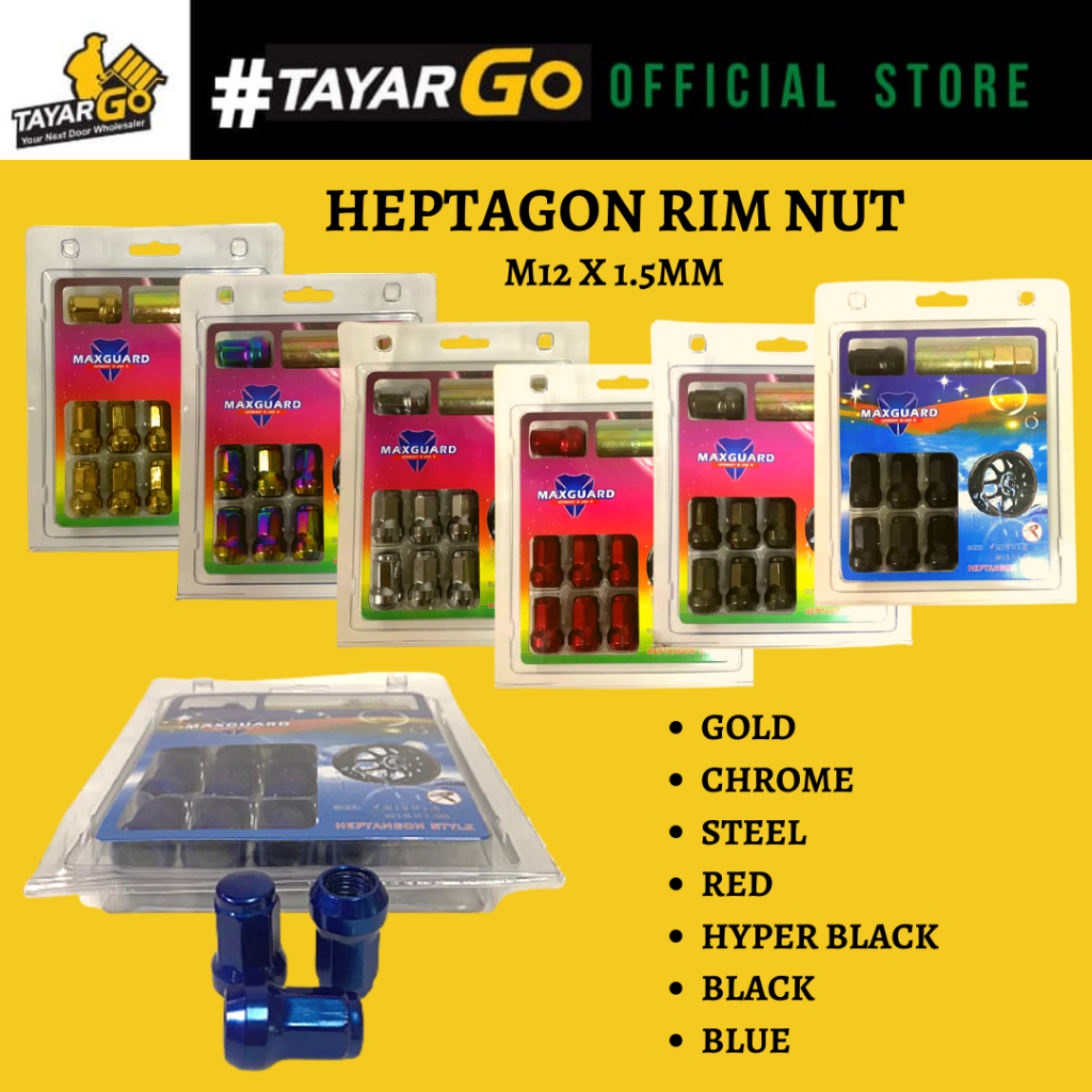 TAYARGO 1.5MM Heptagon Wheel Nut Sport Rim Nut Tayar Sport Rim Wheel ...
