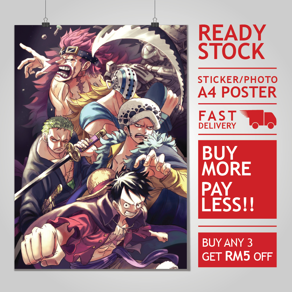 (READY STOCK) One Piece A4 Photo Poster/Sticker | Poster #5 | A4 Photo ...