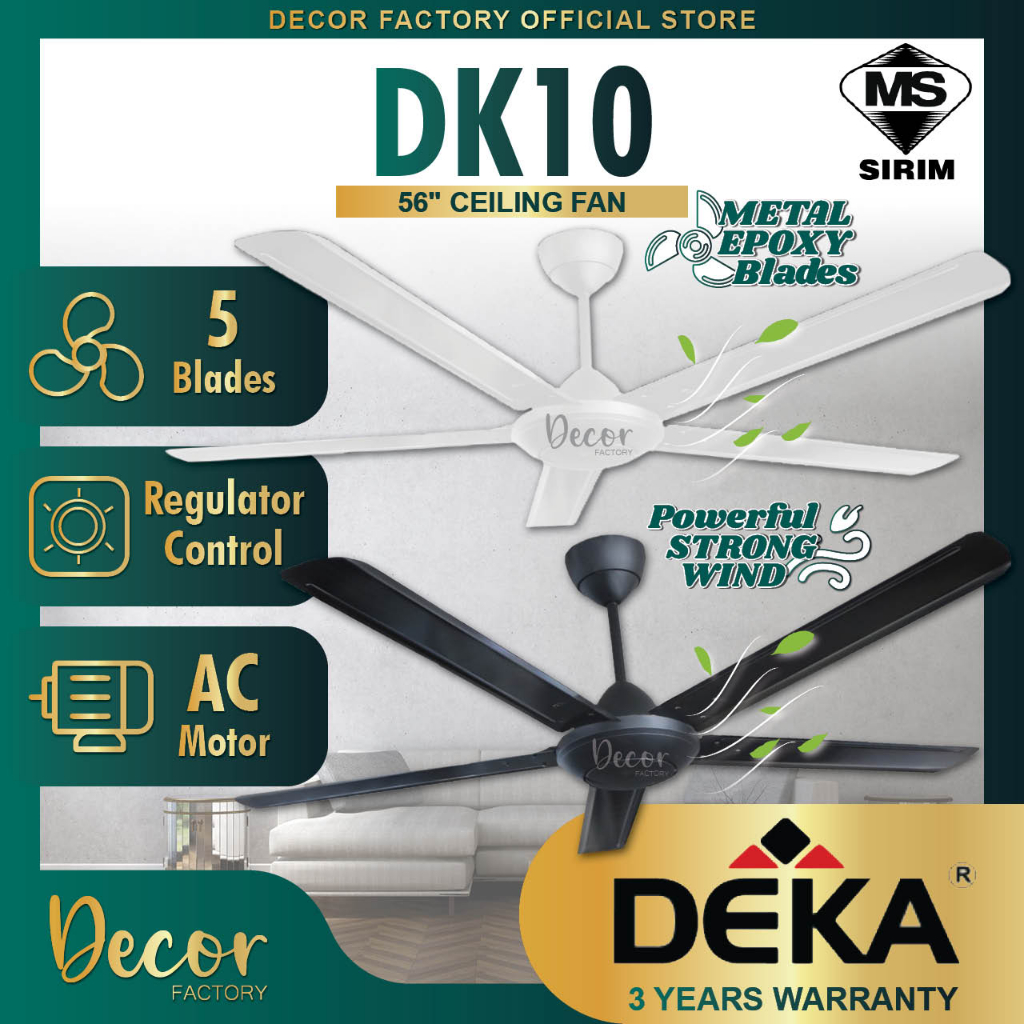 DEKA Ceiling Fan DEKA DK10 56" 5 Blades 5 Speed AC Motor Regulator ...