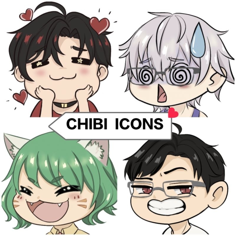 Art Commission 3 for rm20 | Emoji Chibi Icon for vtuber discord twitch ...