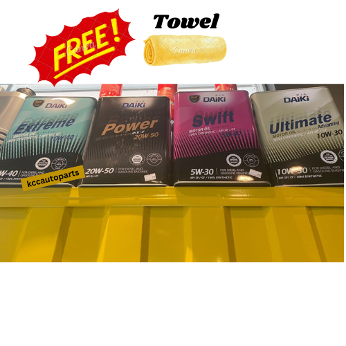 ENGINE OIL DAIKI Fully 5w30 Semi 10w40 10w30 15w40 20w50 @4L | Shopee ...
