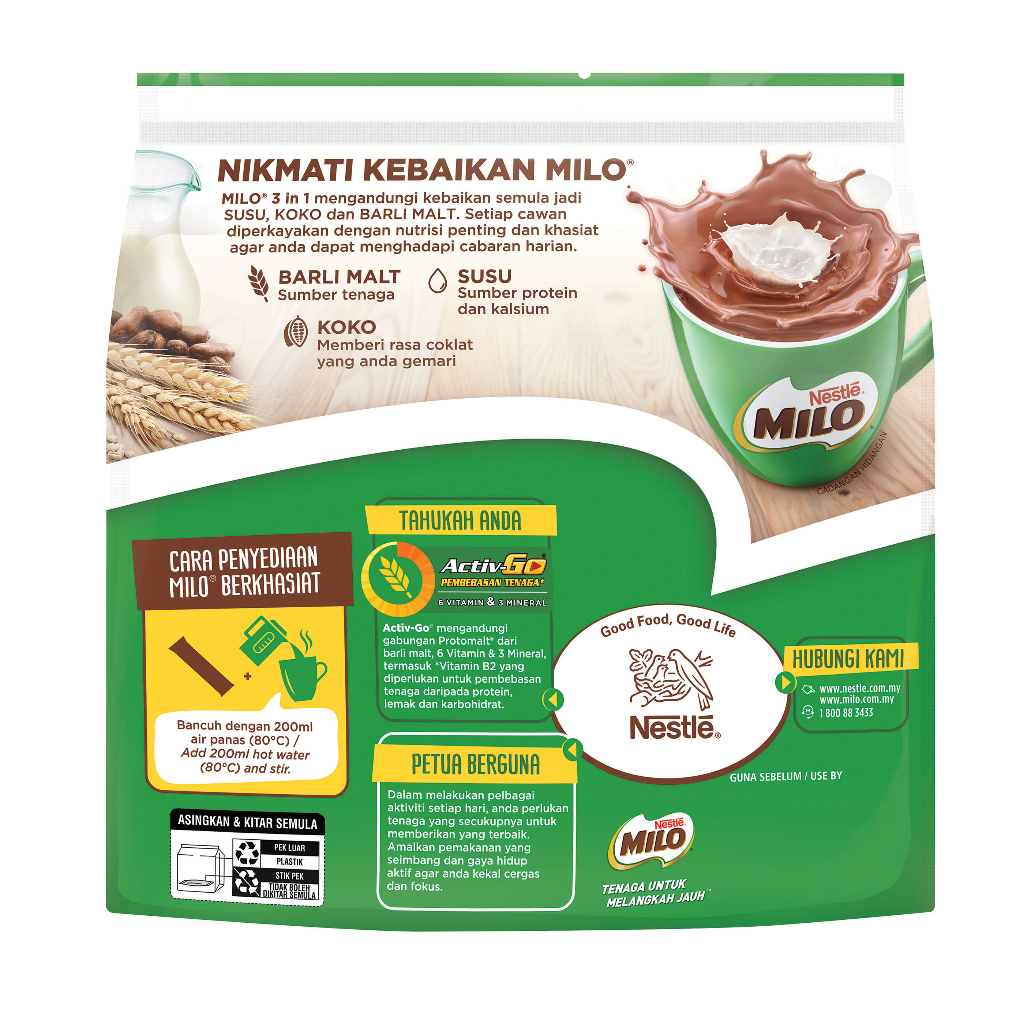 MILO Original 3 In 1 Stik Pek (18 x 30g) | Shopee Malaysia