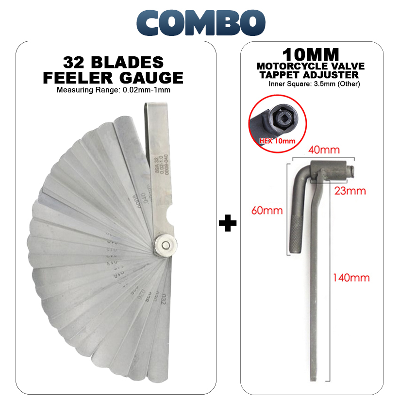 14 / 17 / 32 Blades Feeler Gauge Thickness Gap Feeler Valve Gauge 0.05 ...