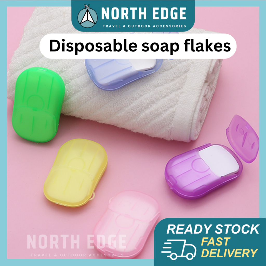 【READY STOCK】1 Box 20pcs Flower Fragrance Soap Flakes Travel Disposable ...
