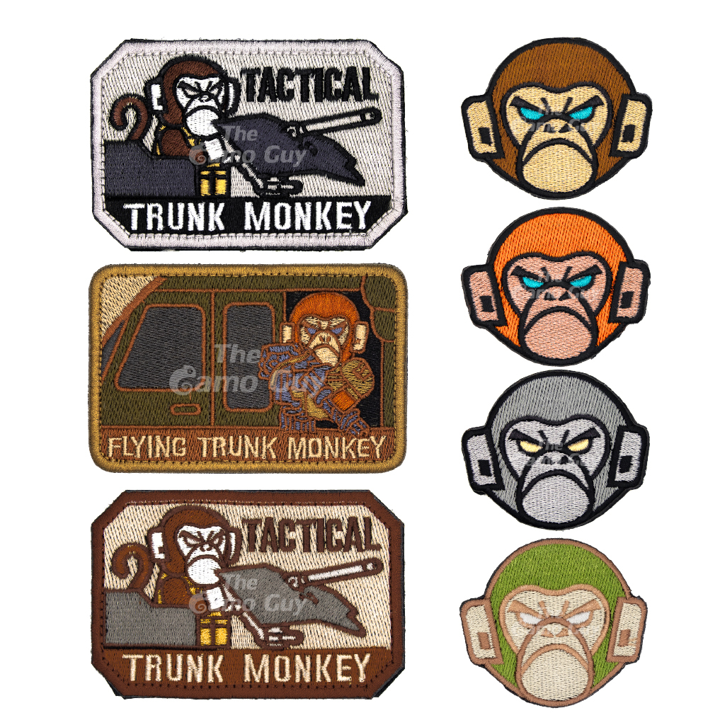 Angry Grumpy Monkey Cute Animal Tactical Fashion Embroidery Morale Patch Self Adhesive Velcro ...