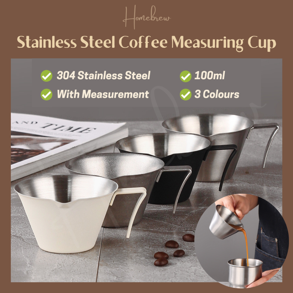 HOMEBREW Coffee Measuring Cup 100ML Stainless Steel Espresso Shot Cup ...