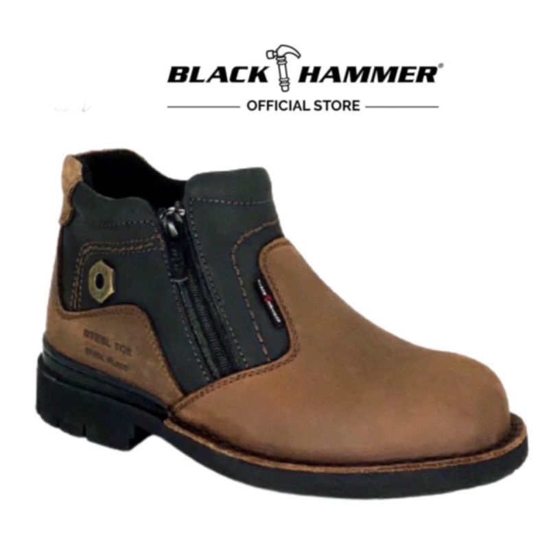 Black Hammer 4000 Series Mid Cut Zip Up Safety Shoes BH4701 4701 ...