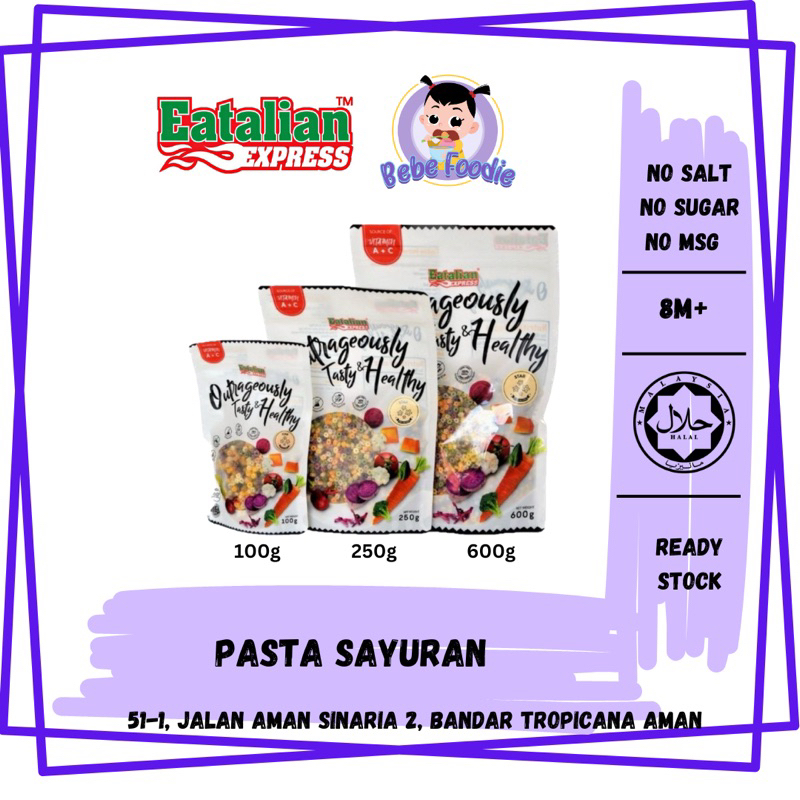 Eatalian Express Mixed Vege Pasta Pasta Sayur Pasta Baby Baby Pasta ...