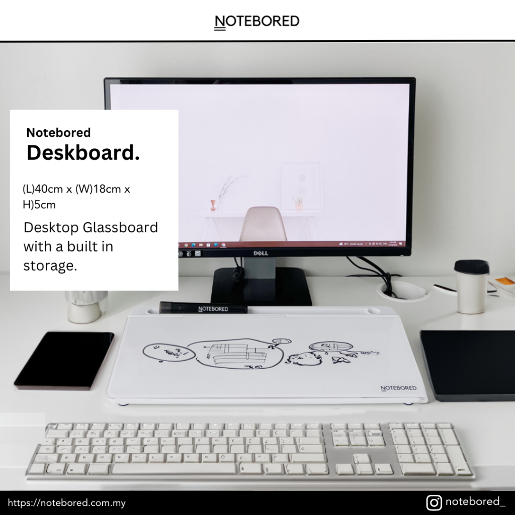 NOTEBORED Deskboard || The All In One Desktop Whiteboard and Organizer ...