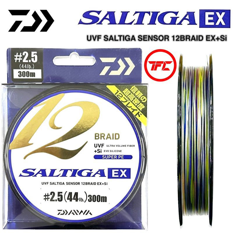 DAIWA Saltiga EX 12 Braid UVF Sensor EX+Si Super PE Braide Line 300m Multicolor Saltwater ...