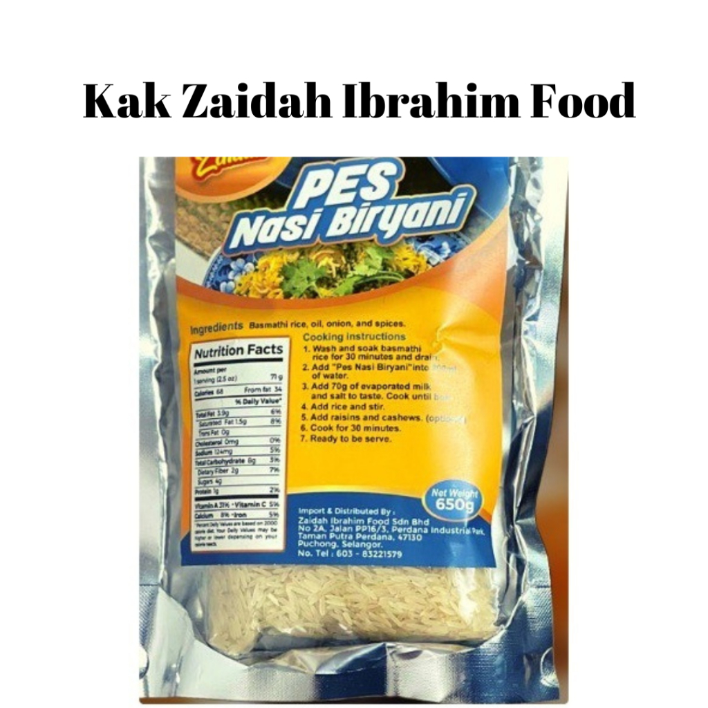 Kak Zaidah Food|Pes Nasi Beriani|Ready to Cook RTC |650g | Shopee Malaysia