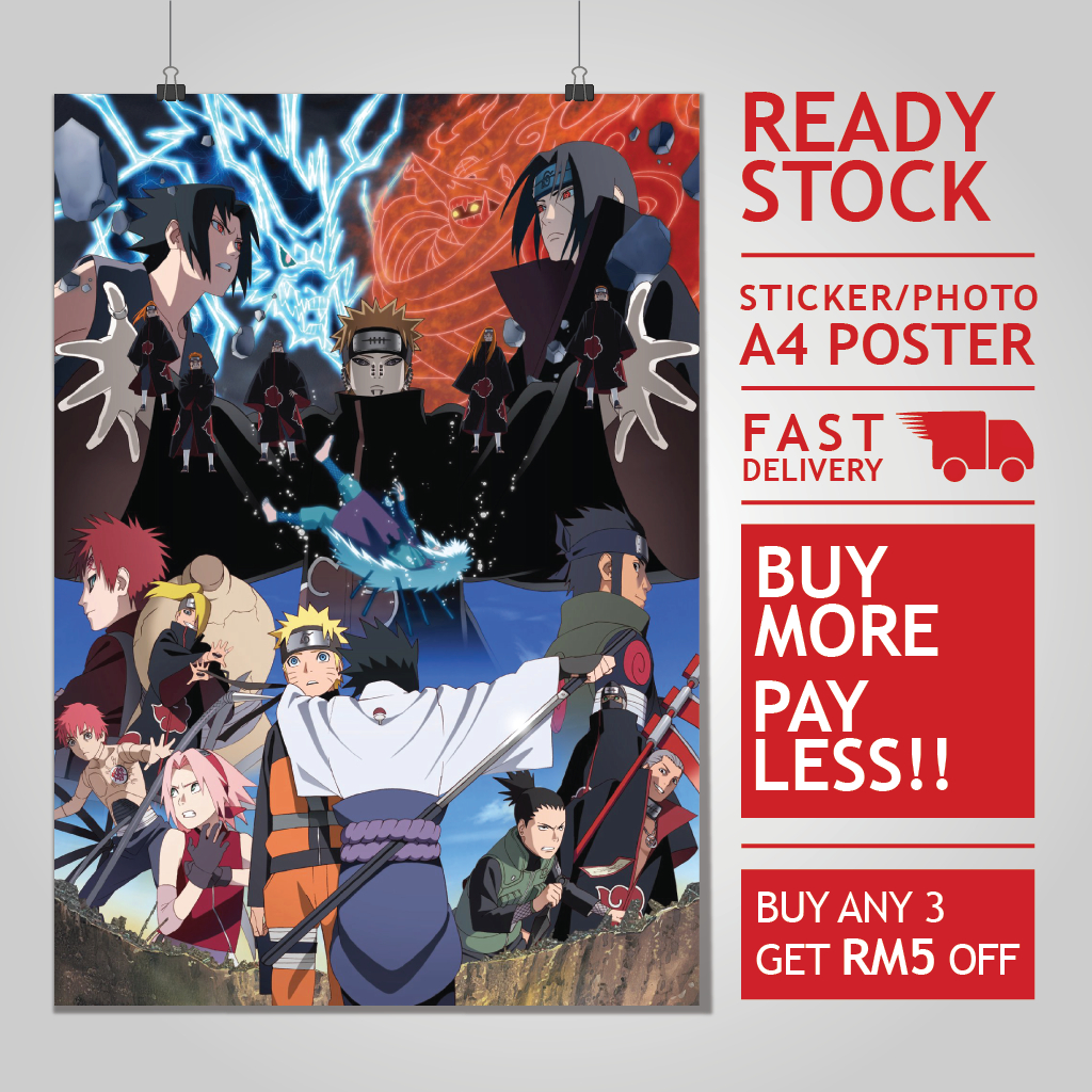 (READY STOCK) Naruto A4 Photo Poster/Sticker | Poster #2 | A4 Photo ...