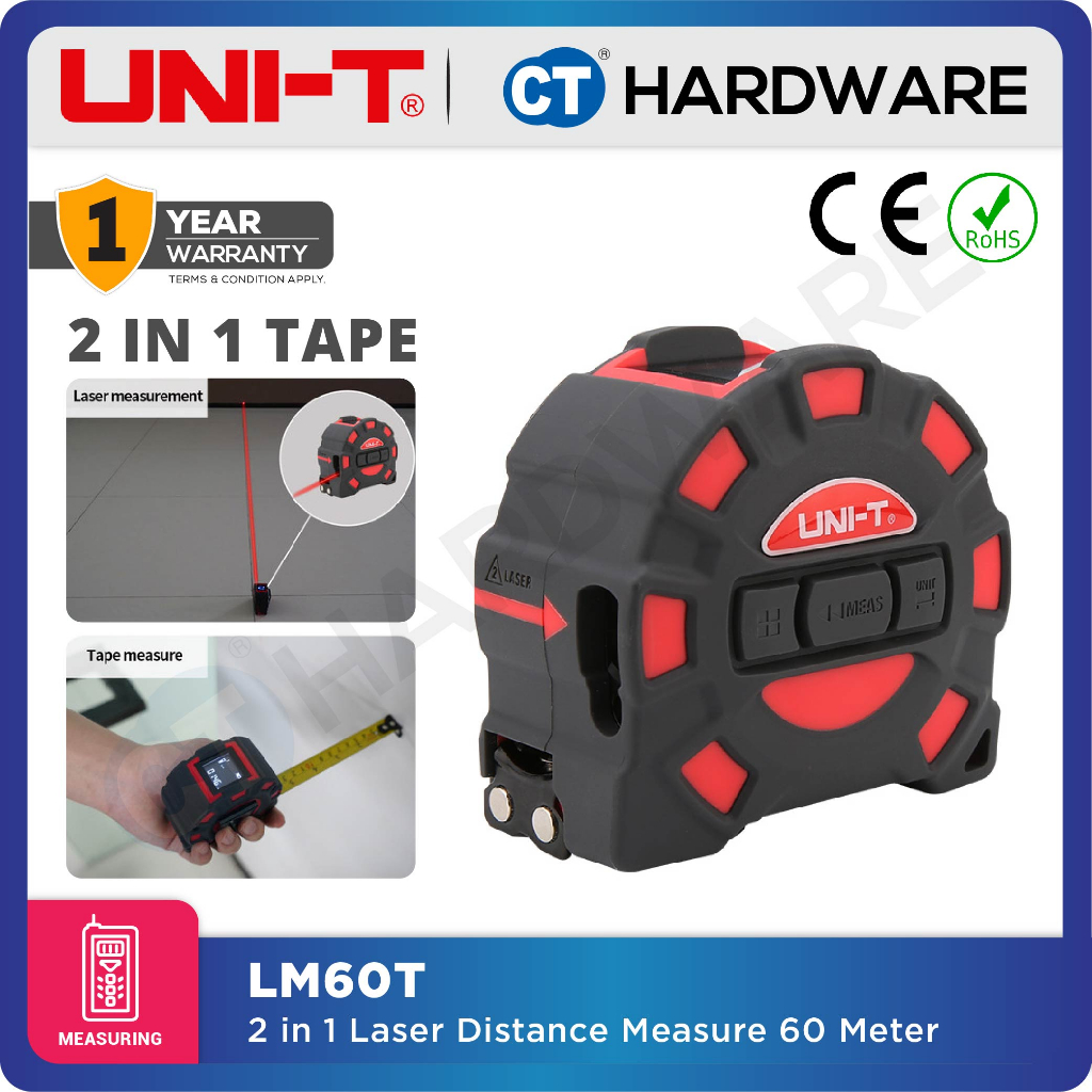 UNI-T LM40T | LM60T 2 in 1 LASER DISTANCE MEASURE 40M | 60M WITH ...