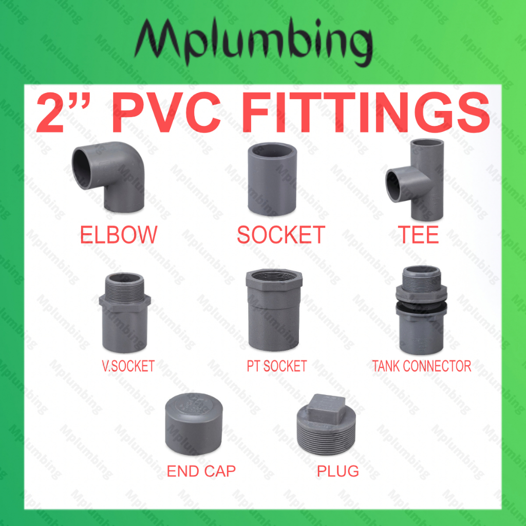 2" 50MM PVC FITTINGS - PT ELBOW VALVE SOCKET TEE TANK CONNECTOR END CAP ...