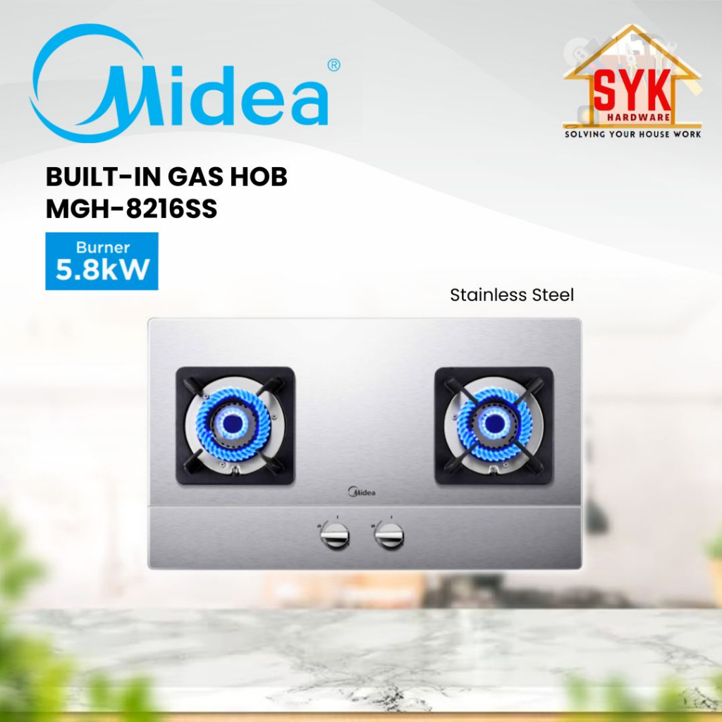 SYK MIDEA MGH-76Q60B 5.2kW Build In Glass Gas Hob Cooker Hob Gas Stoves ...