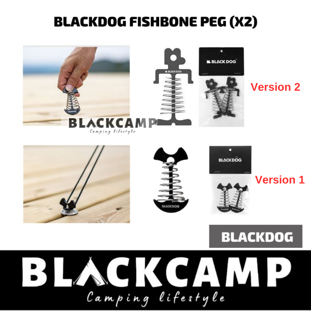 Blackdog FishBone Spring Tent Peg Nail Big Camping Alloy Fish Bone ...