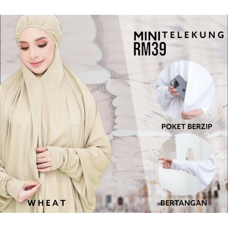 Telekung mini telekung umrah [ BERTANGAN & ZIP POCKET) | Shopee Malaysia