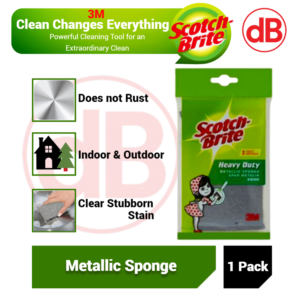 Scotch-Brite 333 Stainless Steel Metallic Sponge (1pc/pack) | Shopee ...
