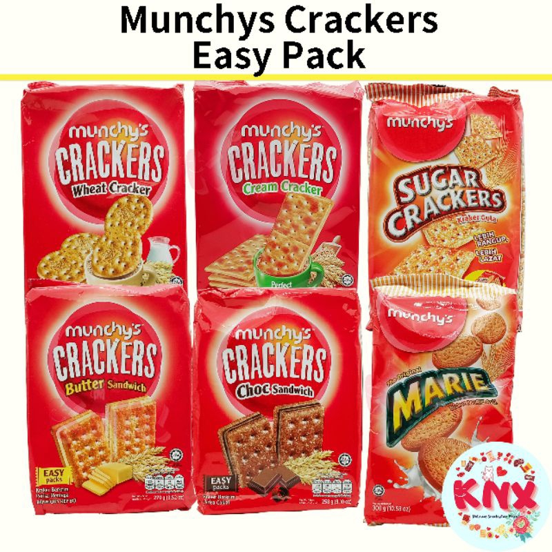 Munchys Crackers Easy Pack 6sachets (Wheat, Marie, Butter, Choco, Cream ...