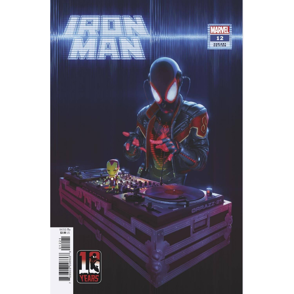 IRON MAN #12 RAHZZAH DJ MILES MORALES 10TH ANNIVERSARY VARIANT MARVEL ...