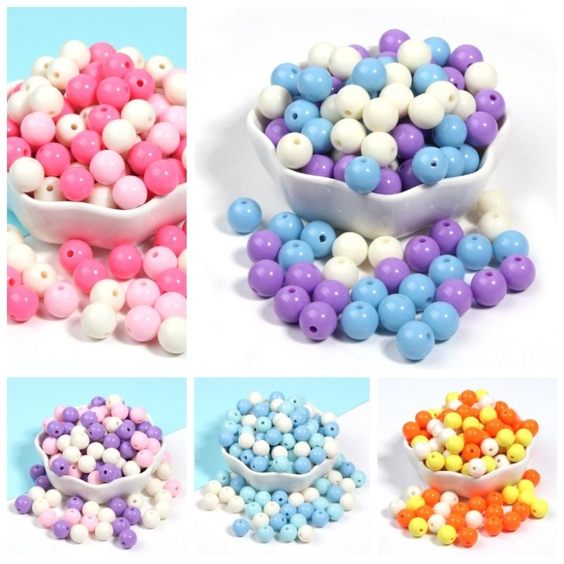 6/8mm Mixed Colour Solid Beads For beading diy handmade jewelry ...