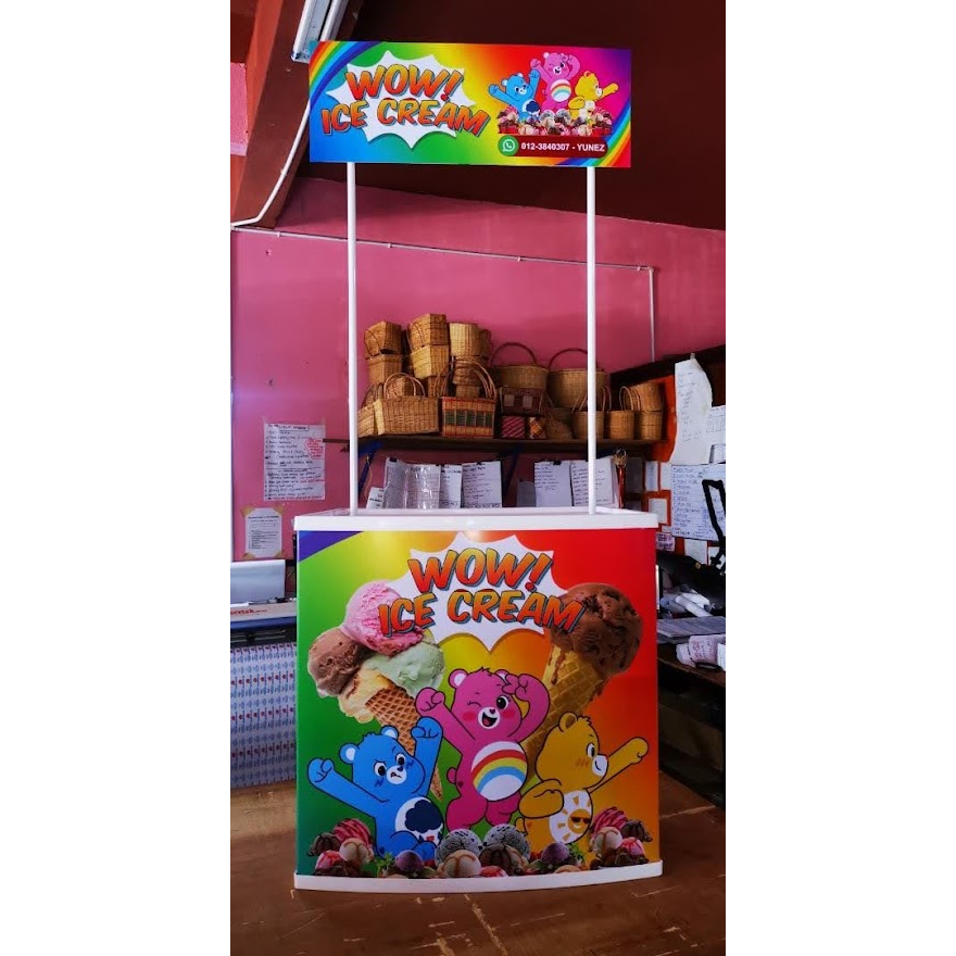 STALL LIPAT PVC/BOOTH NIAGA BISNES AIS KRIM RAINBOW AND TEDDY BEAR ...