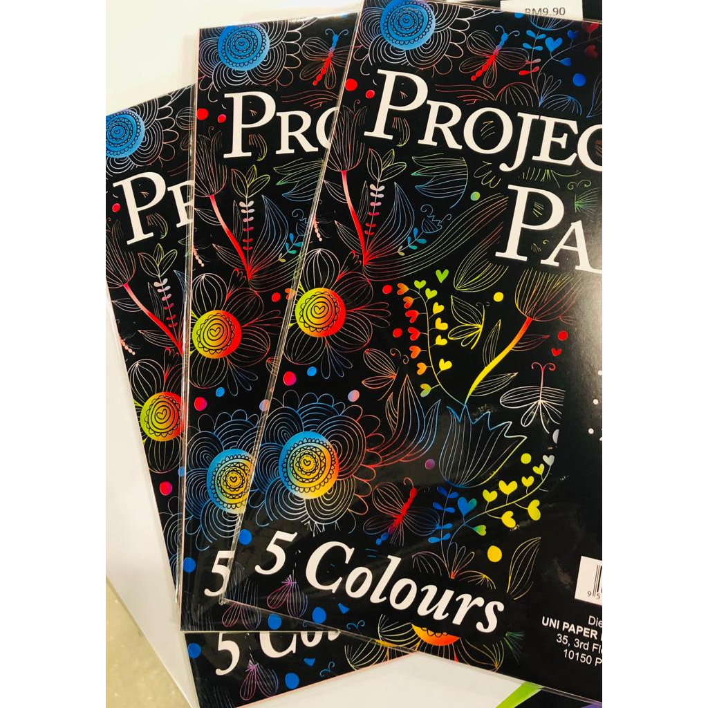 Uni S38 A4 size Project Paper - 5 colours, 80gsm, 40sheets | Shopee ...