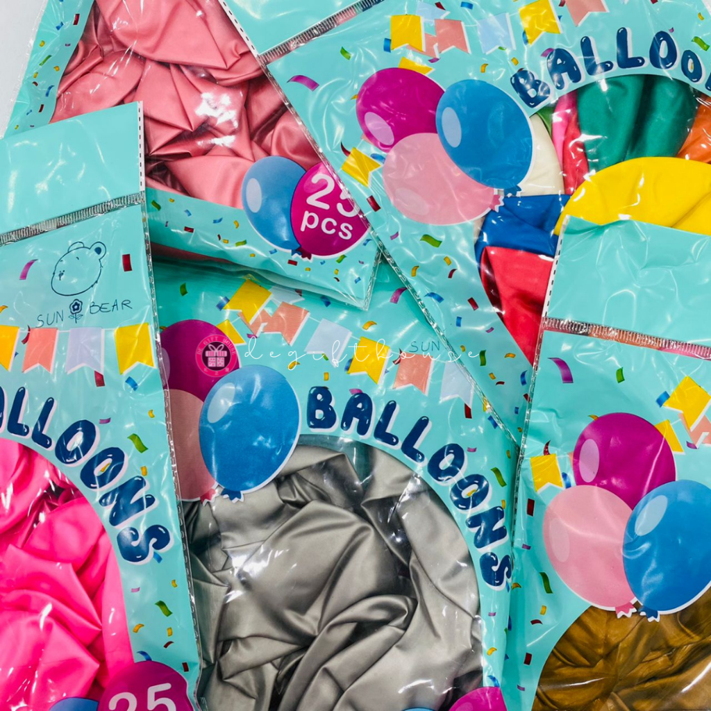 25 Pcs Belon 10 Inch Metallic Latex Balloons Birthday Party Anniversary ...