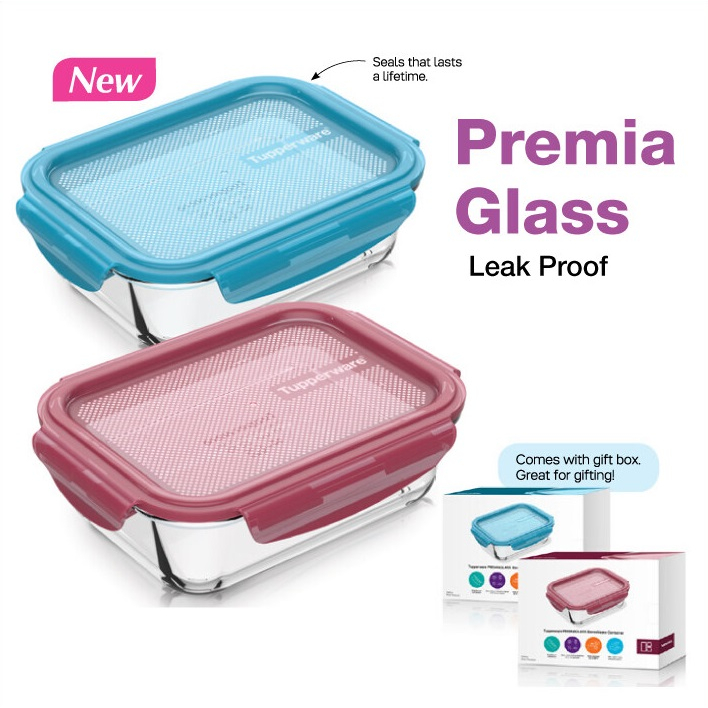 Tupperware PremiaGlass Rectangular With Gift Box 1L OR 1.5L | Shopee ...