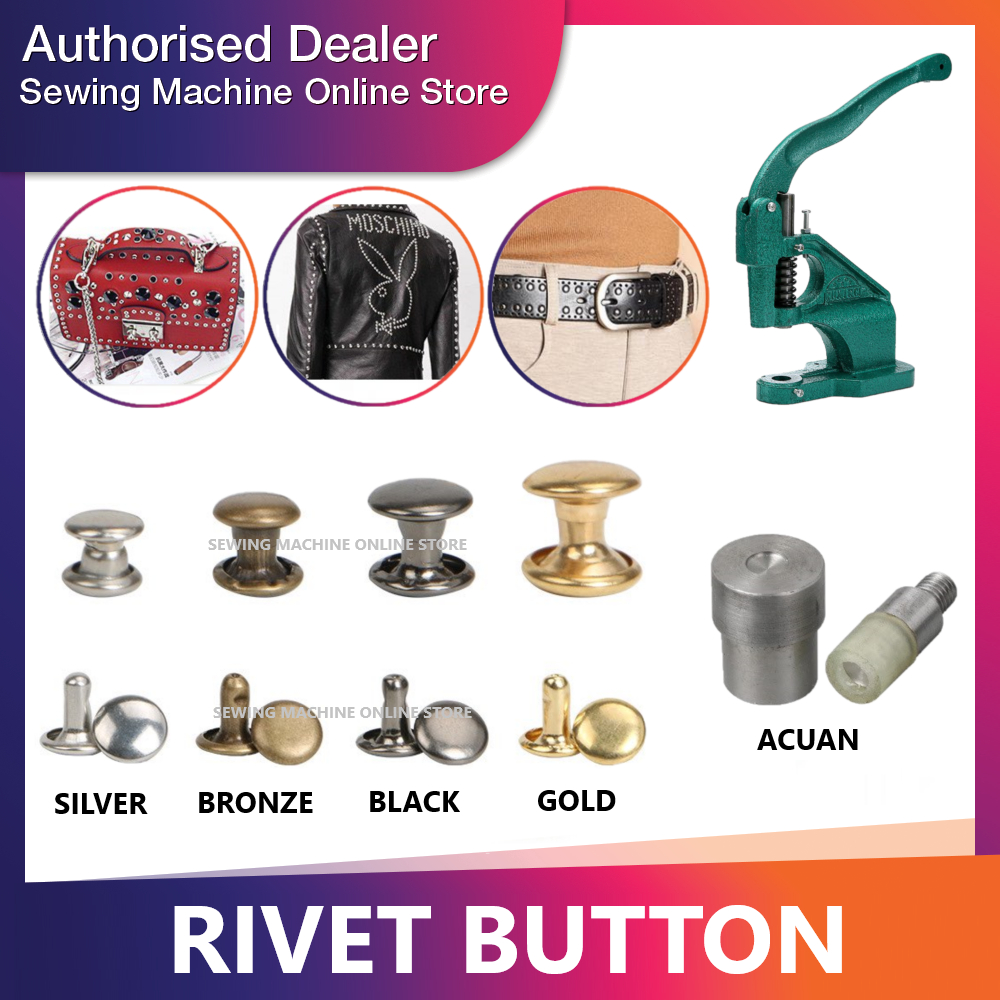 🔥Borong Murah🔥 Rivet Button 100sets 6mm 8mm 10mm Flat Double Cap Rivet ...