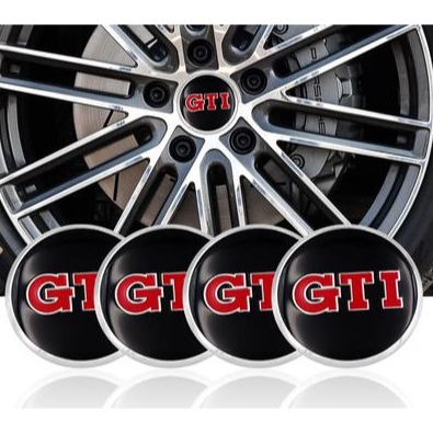 Gti Red Black Metal Wheel Center Hub Caps Cover Rim Sticker Badge Logo ...