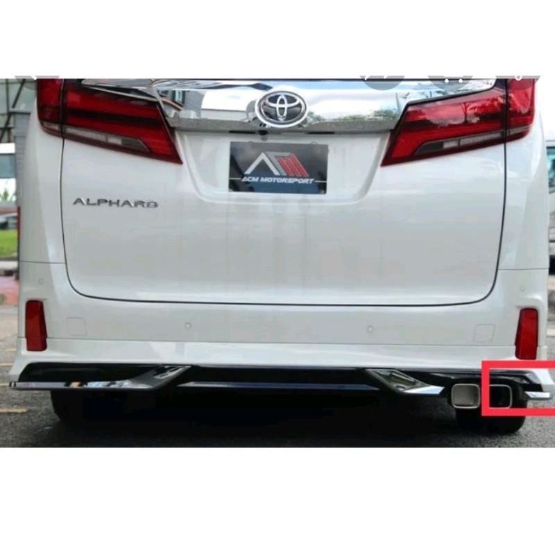 Toyota Alphard Vellfire Year Aero 2015 Until 2022 Rear Skirt Chrome ...