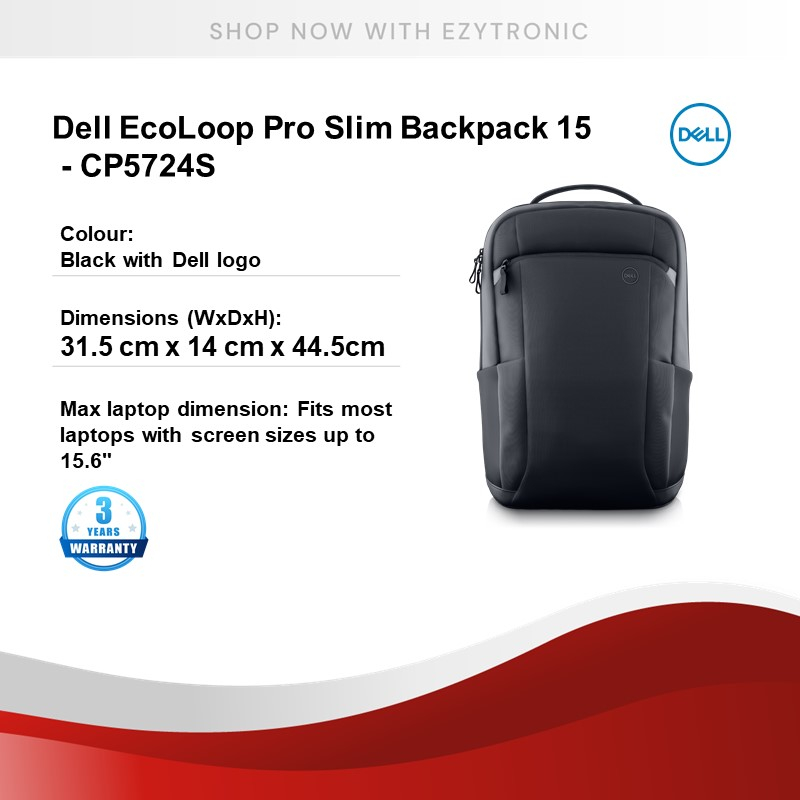 Dell EcoLoop Pro Slim Backpack 15 - CP5724S | Shopee Malaysia