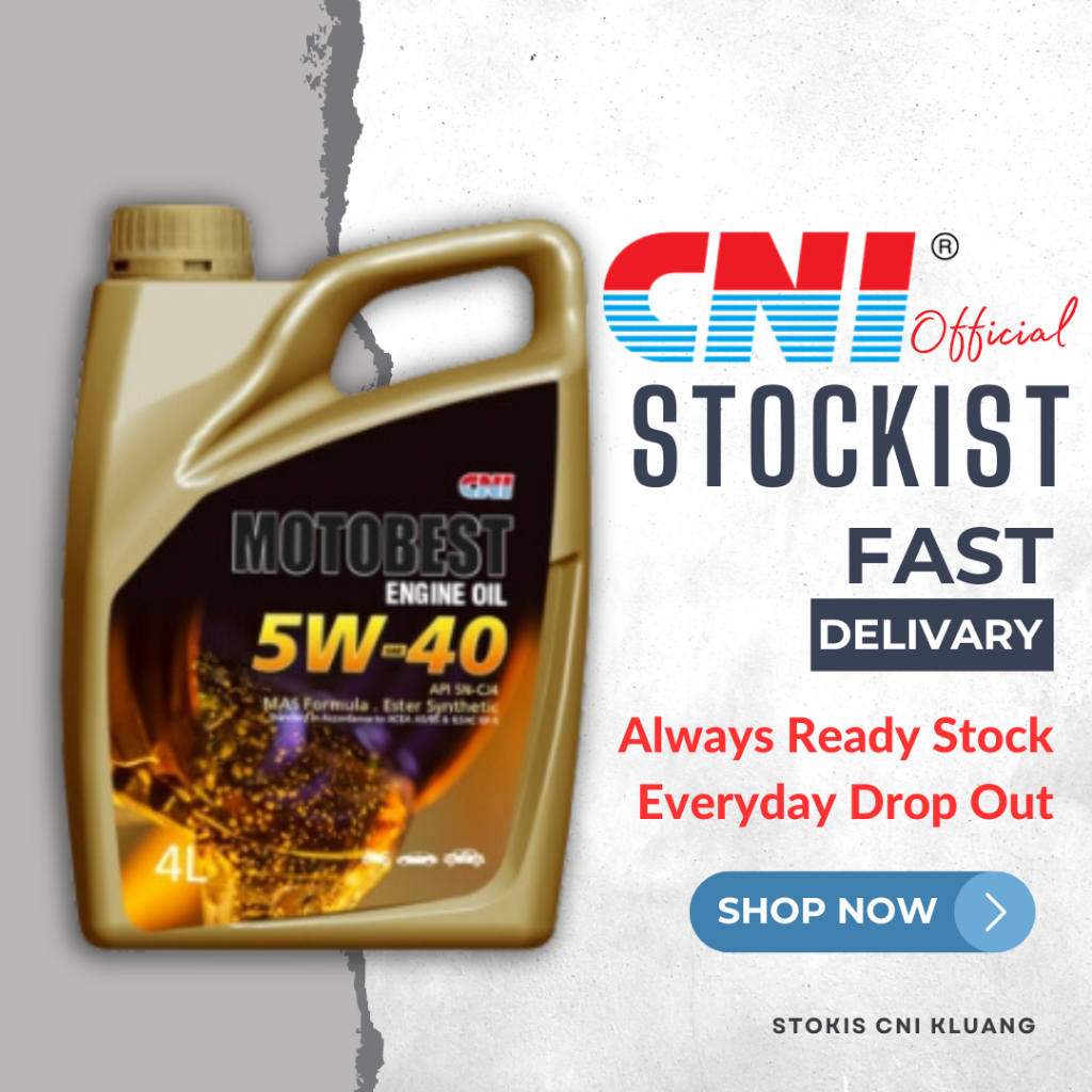 CNI Motobest Engine Oil Gold 5W-40 (4L) - Metal Treatment, Additives ...
