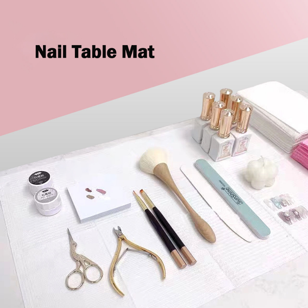 125pcs Nail Art Table Mat Disposable Waterproof Cloth Clean Pad Desk ...