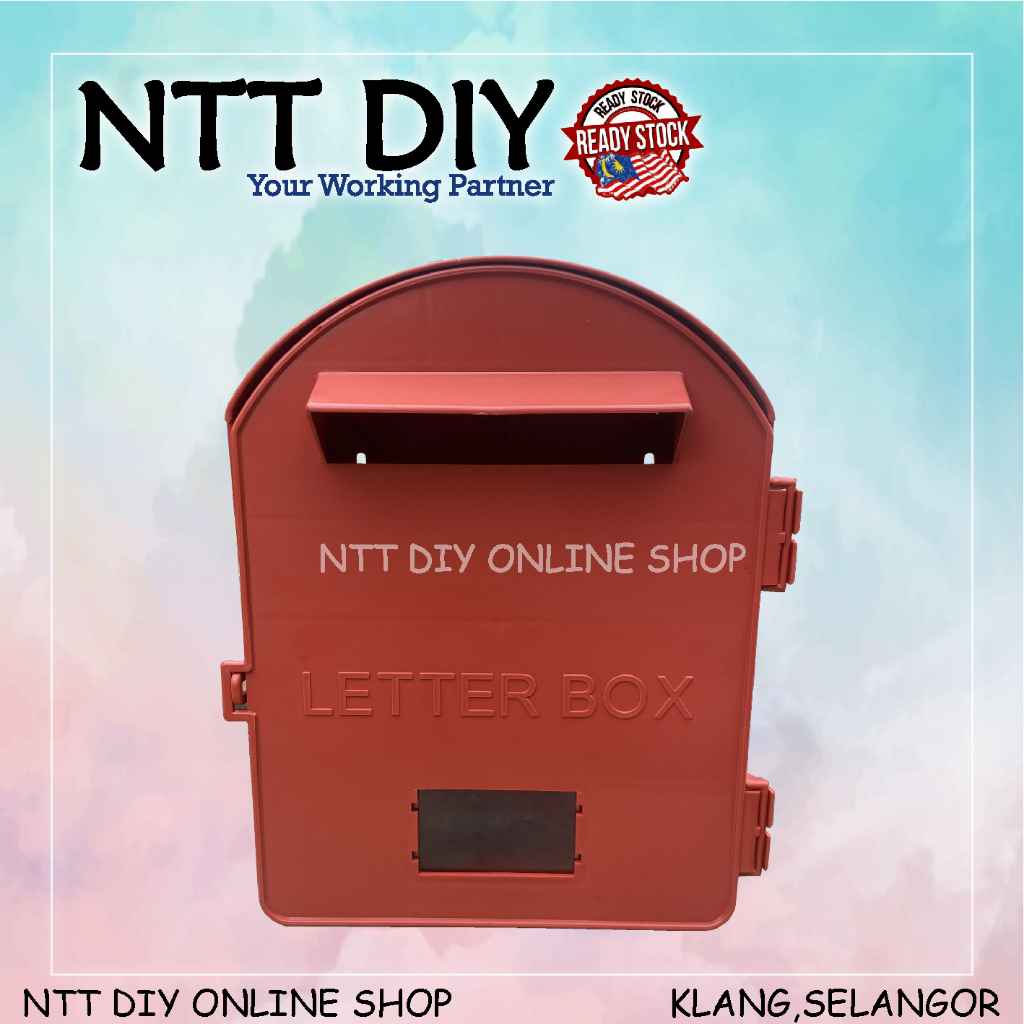 NTT DIY Red PVC Post Letter Box Red Plastic Mail Box [ Ready Stock ...