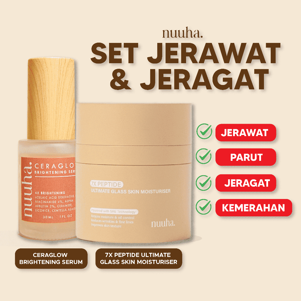 NUUHA BEAUTY SET JERAWAT & JERAGAT - Ceraglow Brightening Serum + 7X ...
