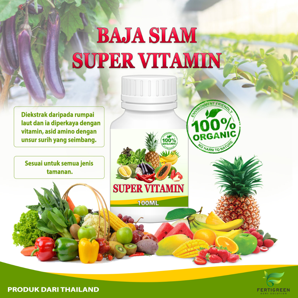 BAJA SIAM SUPER VITAMIN / 100% Organik/ baja penggalak akar bunga baja ...