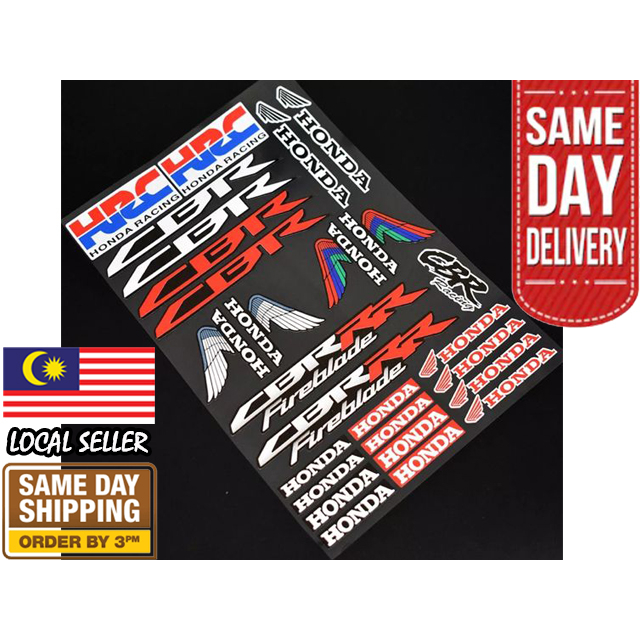 Reflective Sticker Fuel Tank Sticker Helmet Sticker Honda Racing CBR ...