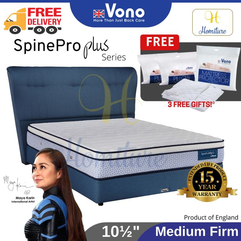 [Free 2 Pillow + 1 Mattress Protector] Vono Spinepro 800 plus Mattress ...