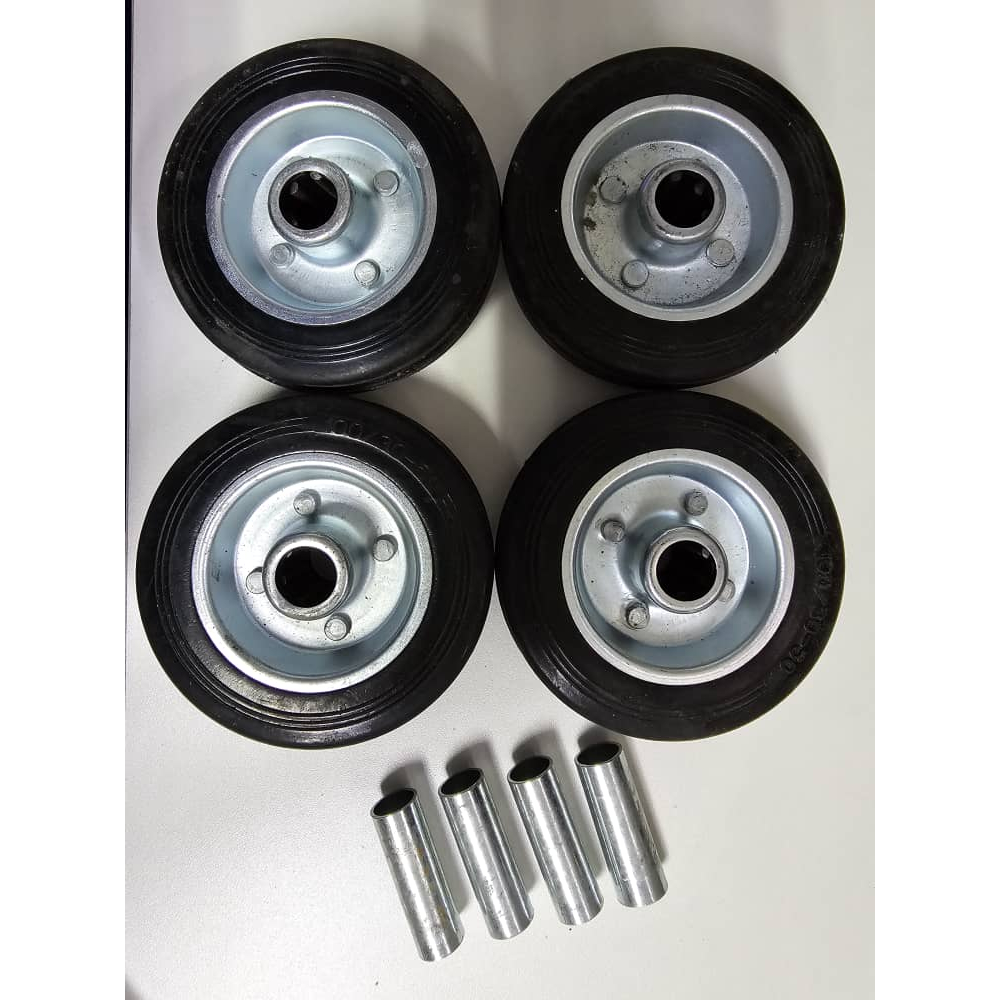 HEAVY DUTY BLACK RUBBER CASTER/CASTOR ROLLER RODA WHEEL WITH BUSH ...