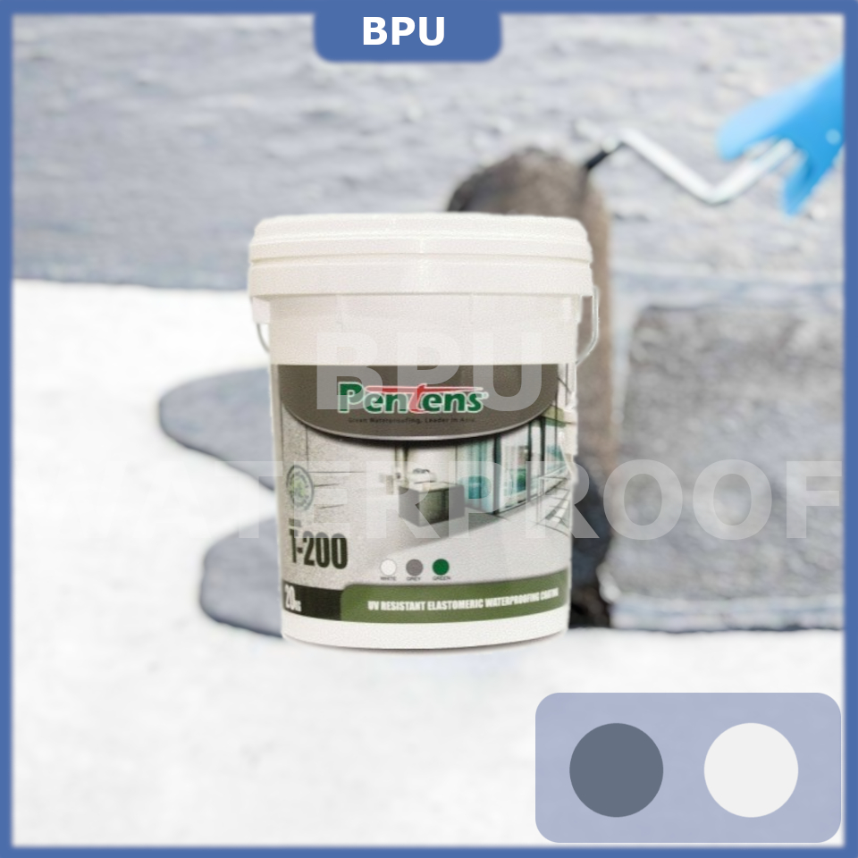 20KG PENTENS T-200 UV Resistant Elastomeric Waterproofing Coating ( 20KG GREY/WHITE ) | Shopee ...