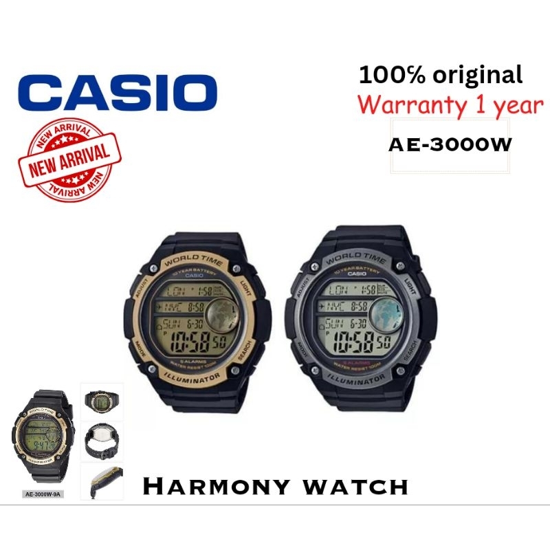 Original Casio AE-3000W Series Big Size Digital Watch | Shopee Malaysia