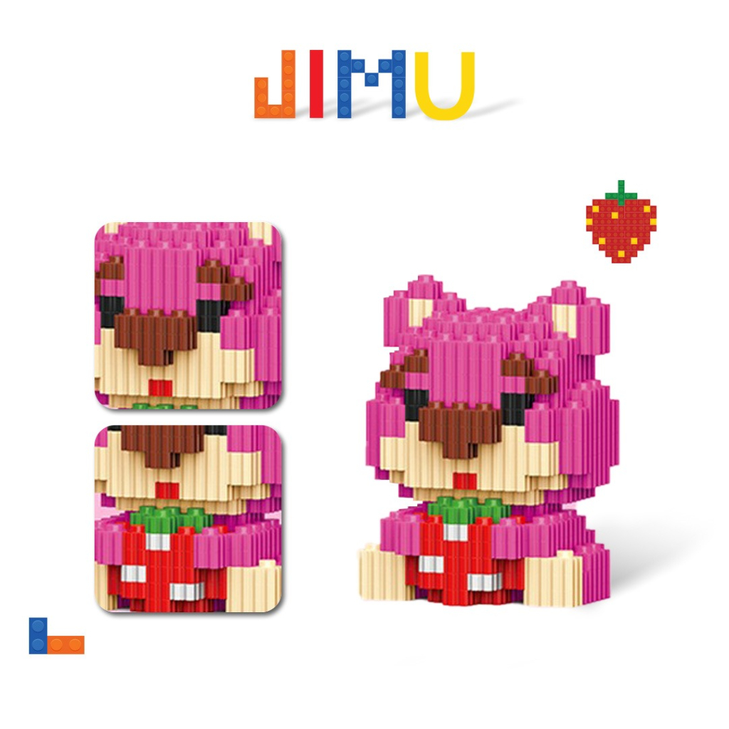 JIMU Strawberry Bear Block Series C5024 Cute Sitting Bear Building ...